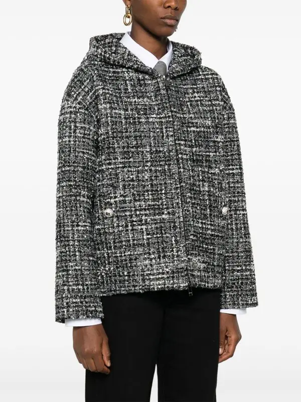 Valentino Garavani Hooded Tweed Jacket