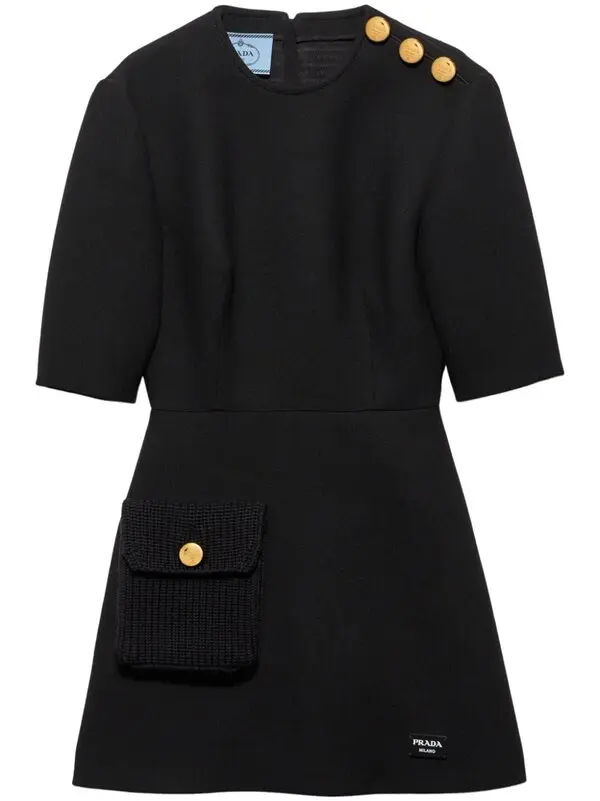 Prada Natté Mini Dress - Black
