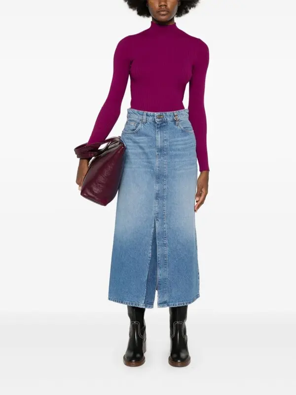 TWINSET Denim Midi Skirt
