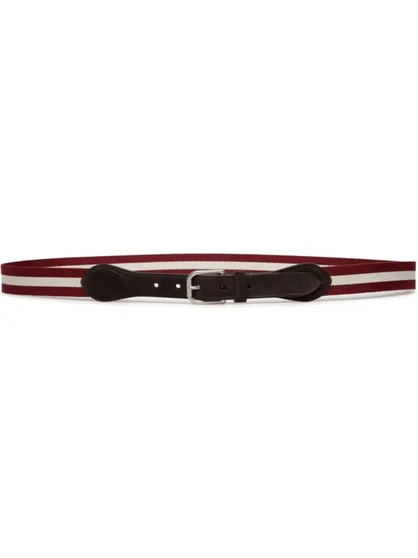 Bally Striped Belt - Red