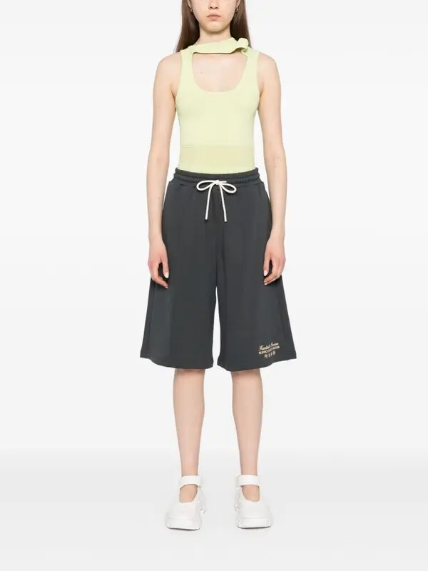 MSGM Printed Organic Cotton Track Shorts