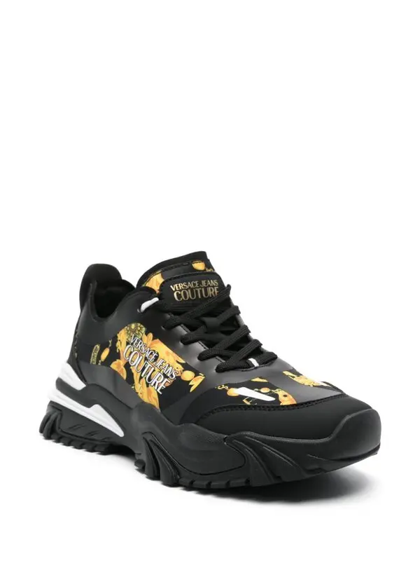 Versace Barocco Print Sneakers - Black