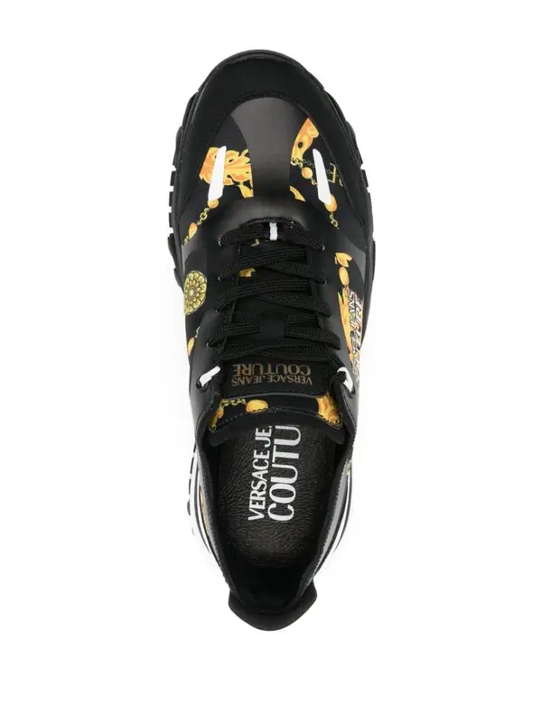 Versace Barocco Print Sneakers - Black
