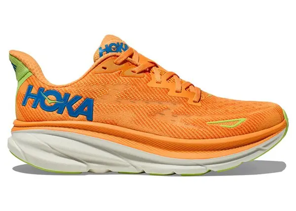 Hoka One One Clifton 9in - Solar Flare/lettuce