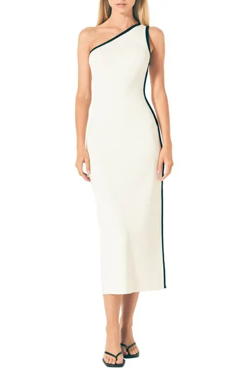 Endless Rose Contrast Detail One-shoulder Dress