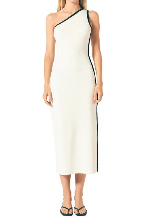 Endless Rose Contrast Detail One-shoulder Dress