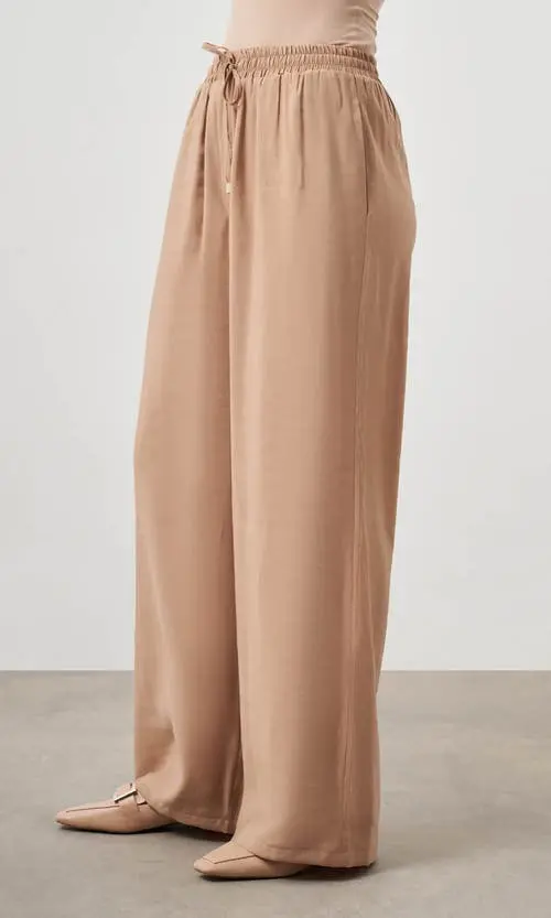 MIZALLE Wide Leg Pants - Beige