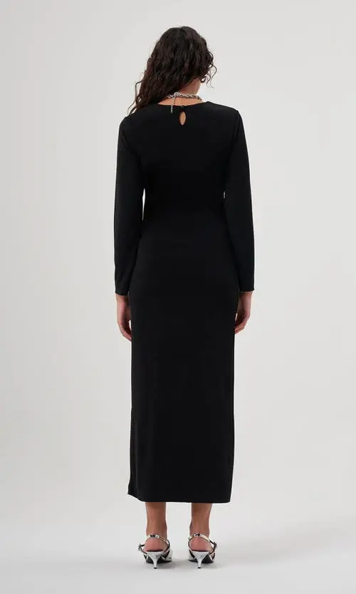 MIZALLE Long Sleeved Gathered Dress