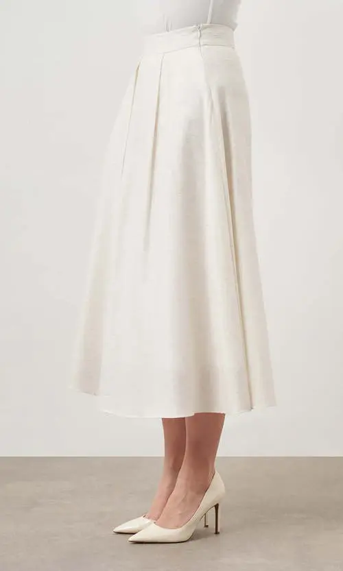 MIZALLE Pleated Midi Skirt