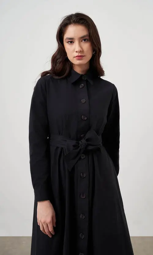 MIZALLE Belted Trench Dress