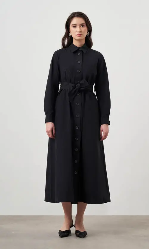 MIZALLE Belted Trench Dress