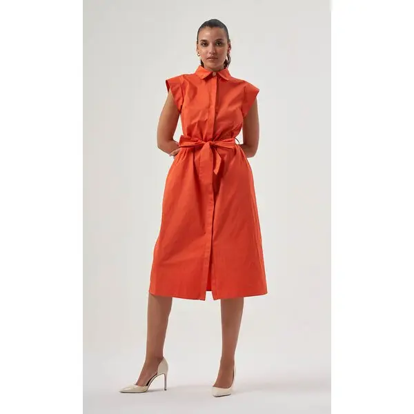 MIZALLE Belted Midi Dress