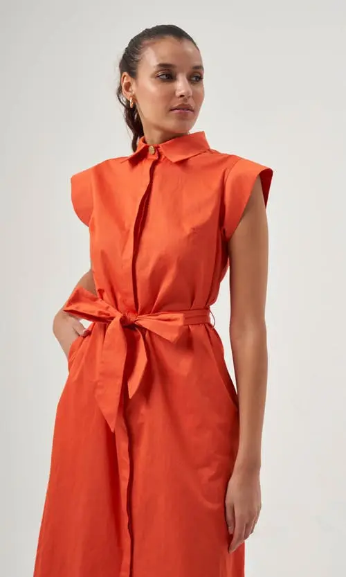 MIZALLE Belted Midi Dress