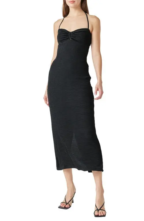 Endless Rose Textured Halter Maxi Dress