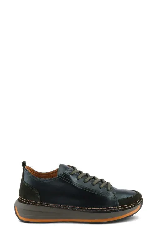 SPRING STEP SHOES Angolan Leather Sneakers - Dark Green Metallic