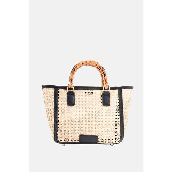 JELAVU Bristol Medium Cane Tote - Black