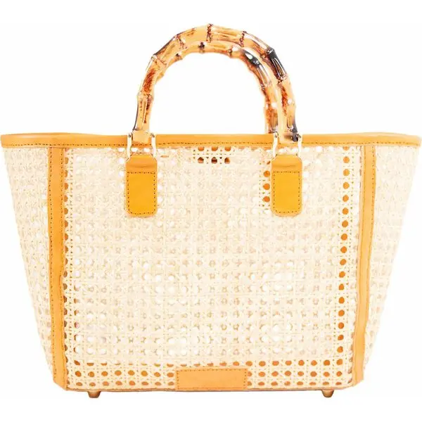 JELAVU Bristol Medium Cane Tote - Tan