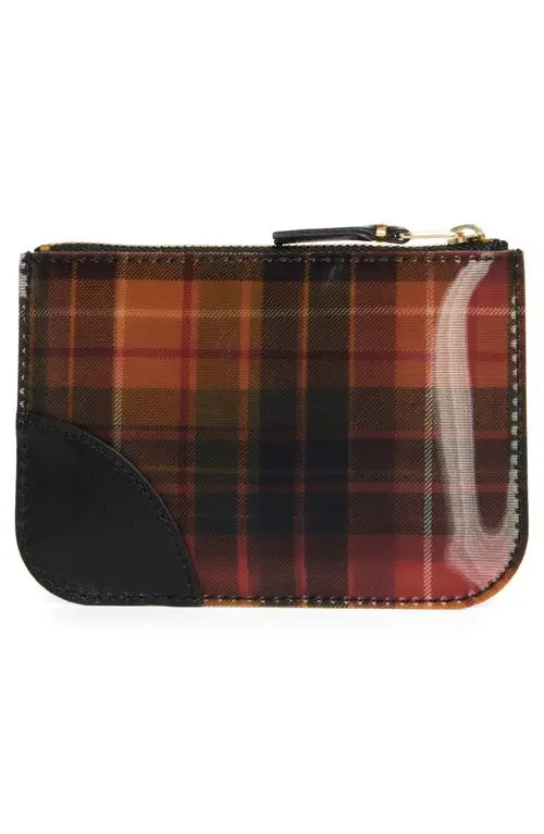 Comme Des Garçons Tartan Leather Zip Pouch