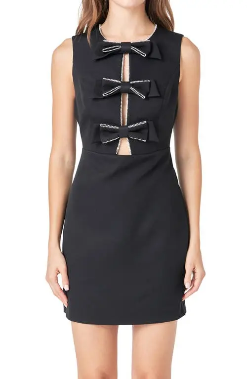 Endless Rose Rhinestone Bow Minidress