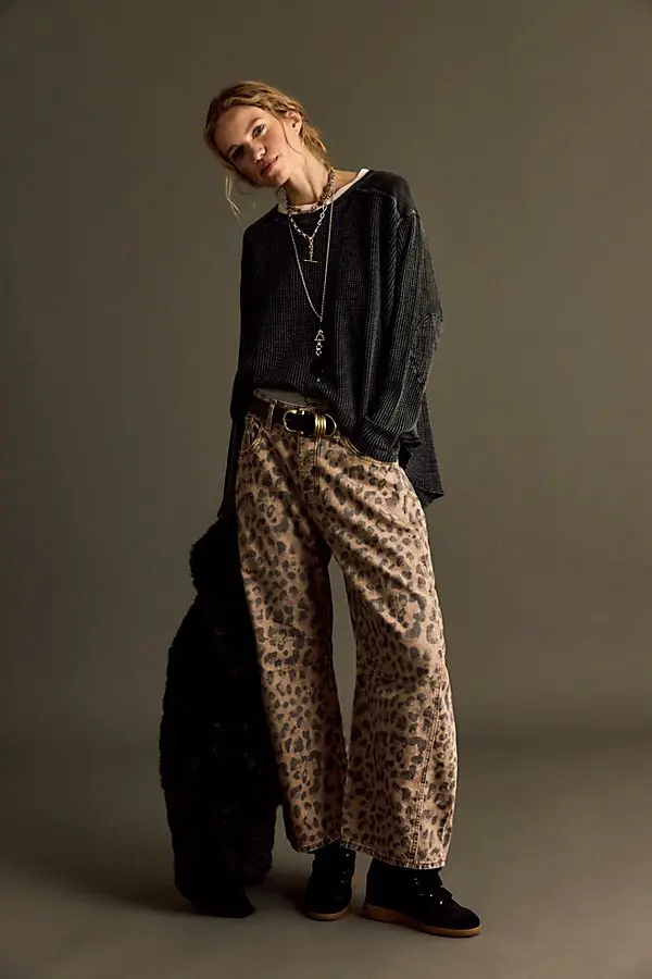 Free People Blake Thermal Long Sleeve Top - Black