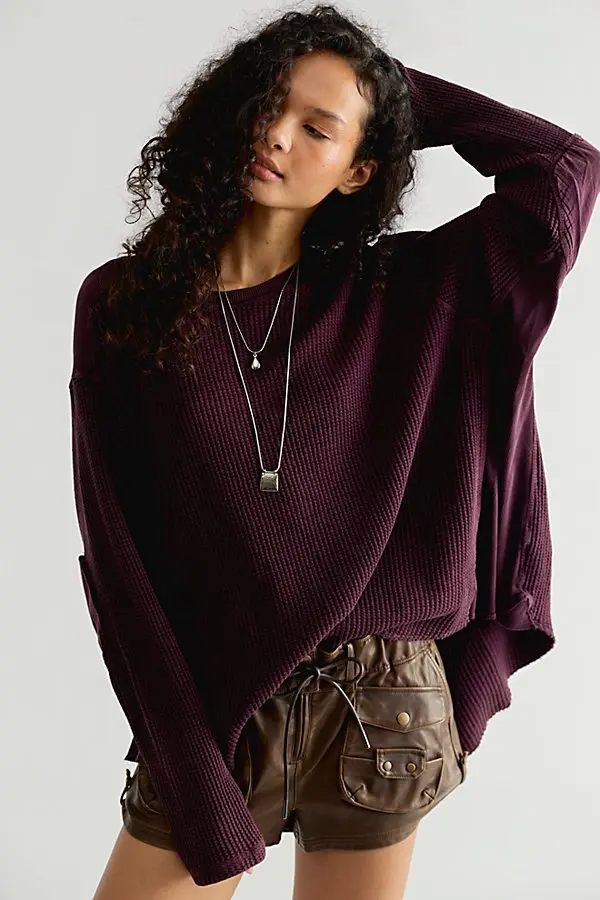 Free People Fp One Blake Thermal - Plum