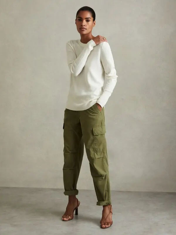 REISS Annie Wool Blend Crew Neck Jumper With Cashmere