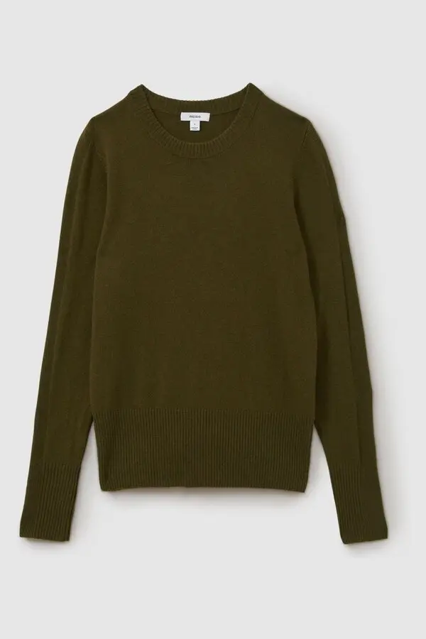 REISS Annie Wool Blend Crew Neck Jumper With Cashmere
