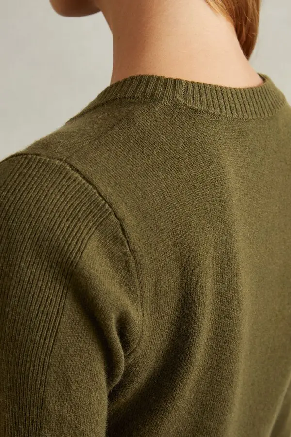 REISS Annie Wool Blend Crew Neck Jumper With Cashmere