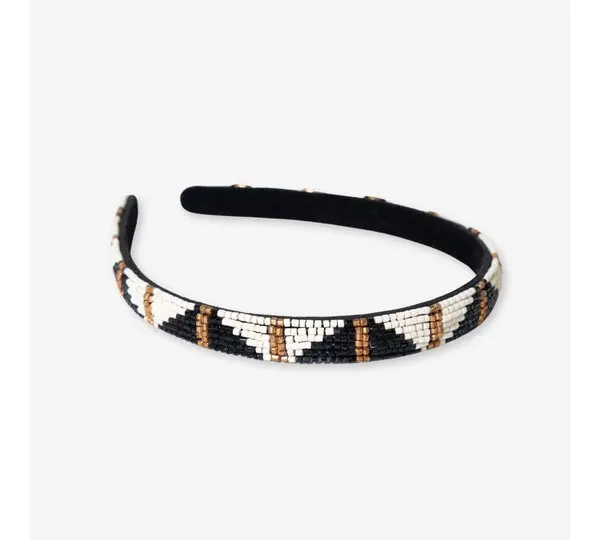 INK+ALLOY Sadie Alternating Triangles Thin Luxe Headband - Black