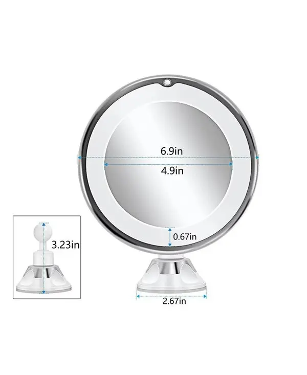 COWIN 10x Magnifying Lighted Makeup Mirror 360° Rotation With Suction Cup