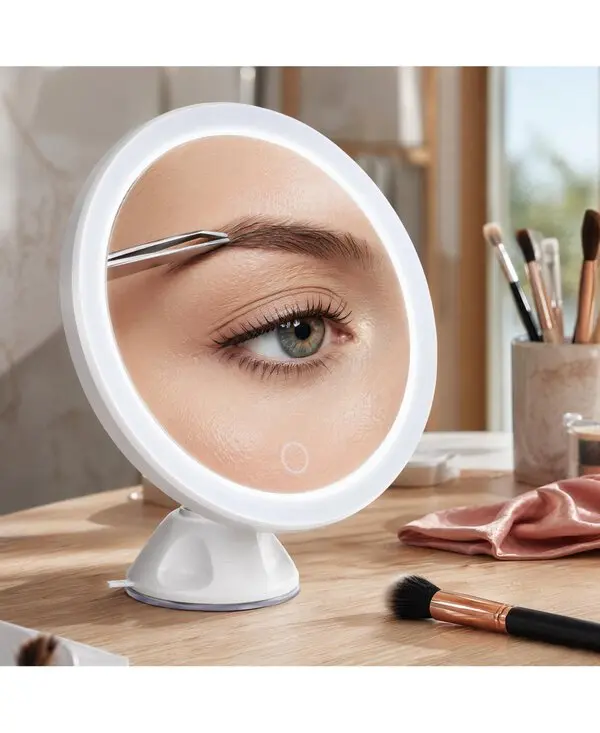 COWIN 10x Magnifying Lighted Makeup Mirror 360° Rotation With Suction Cup