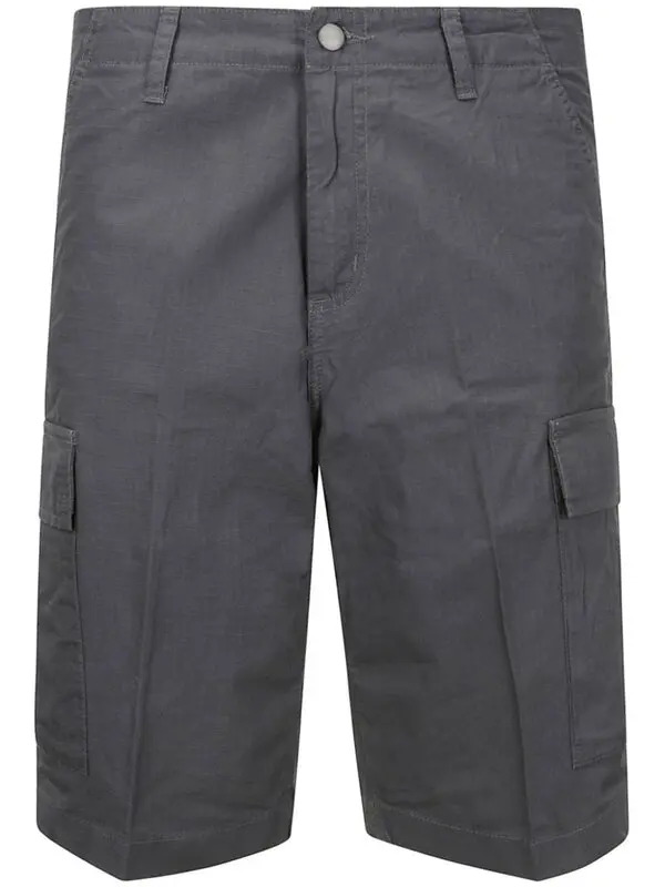 Carhartt Work In Progress Logo-patch Cotton Shorts - Grey