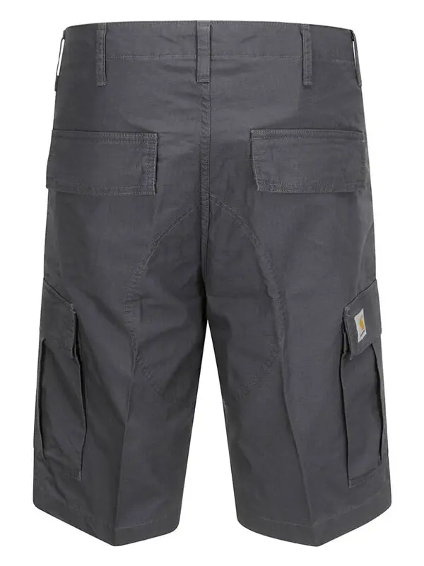 Carhartt Work In Progress Logo-patch Cotton Shorts - Grey