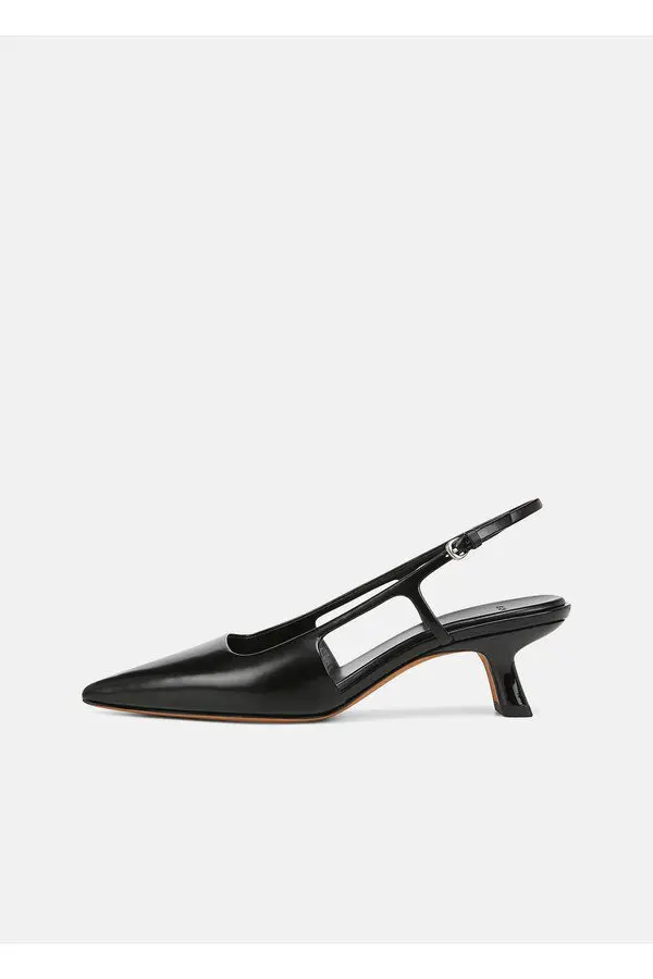 Vince Bianca Leather Slingback Heel - Black