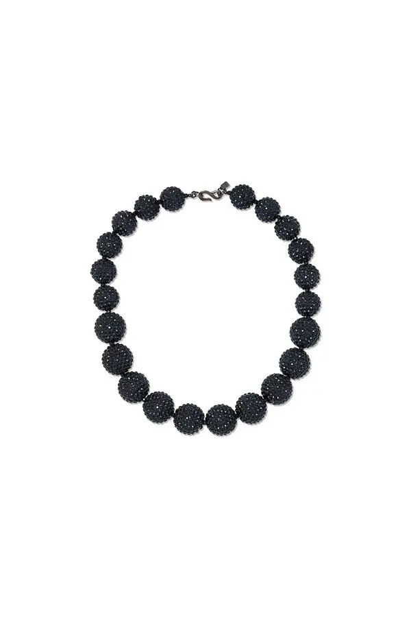 KENNETH JAY LANE Midnight Sparkle Jet Statement Necklace - Black