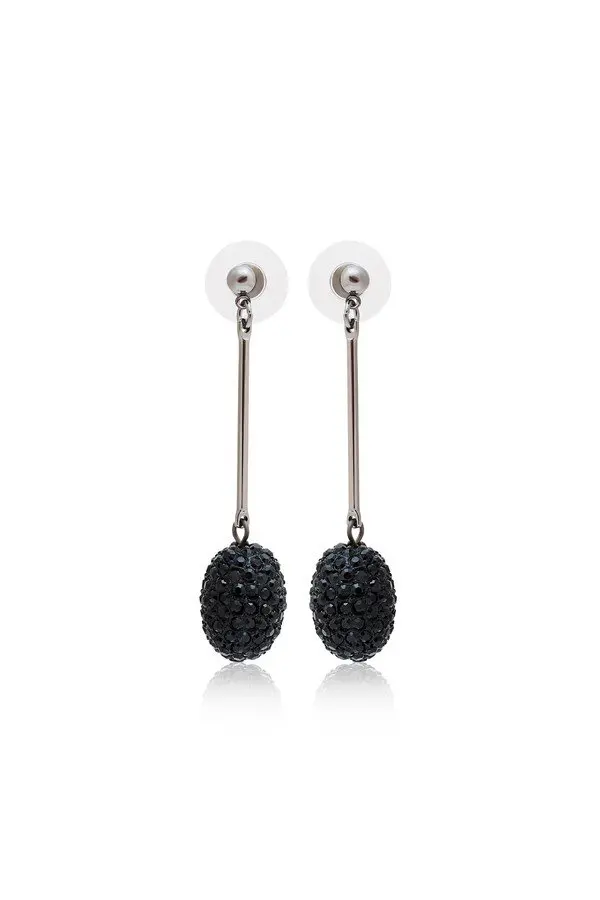 KENNETH JAY LANE Midnight Pave Drop Earrings - Red