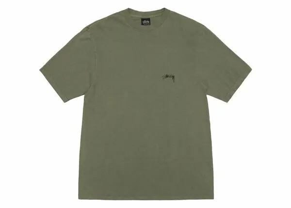StÜssy Smooth Stock Pigment Dyed Tee Shirt - Olive