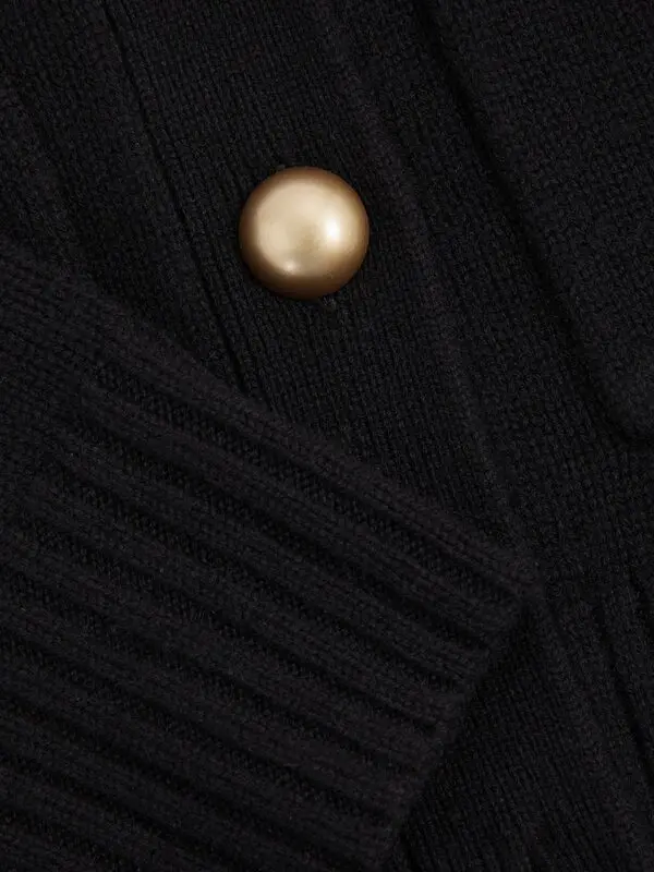REISS Wool-cashmere Spread Collar Cardigan