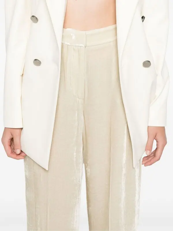 P.a.r.o.s.h Relur Velvet Trousers - Neutrals