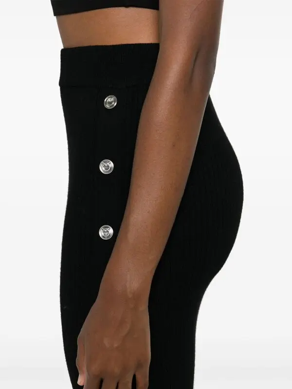 Pinko Ribbed-knit Midi Skirt - Black