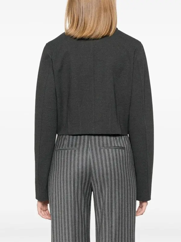 Pinko Single-breasted Cropped Jacket - Grey