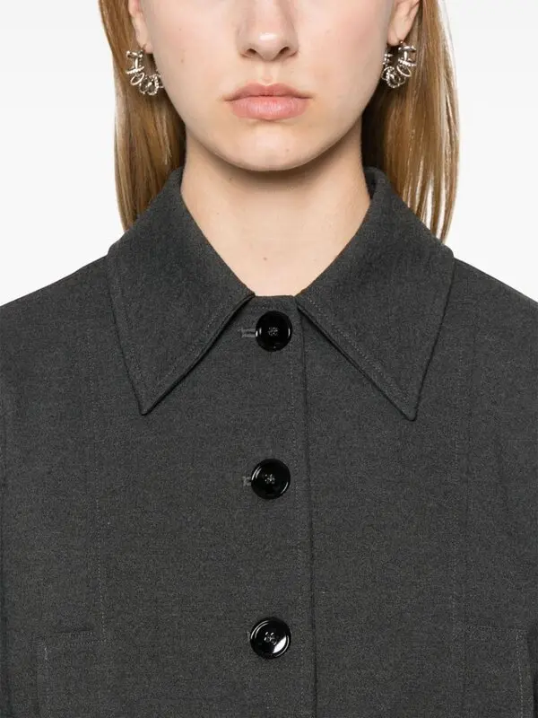 Pinko Single-breasted Cropped Jacket - Grey