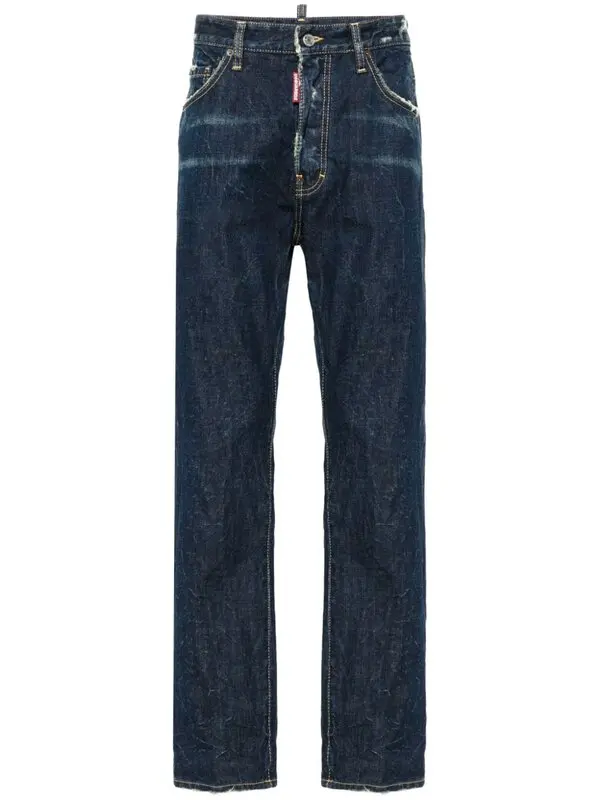 Dsquared2 Distressed Straight Leg Jeans