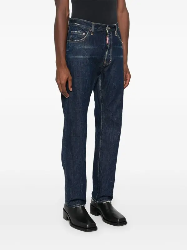 Dsquared2 Distressed Straight Leg Jeans