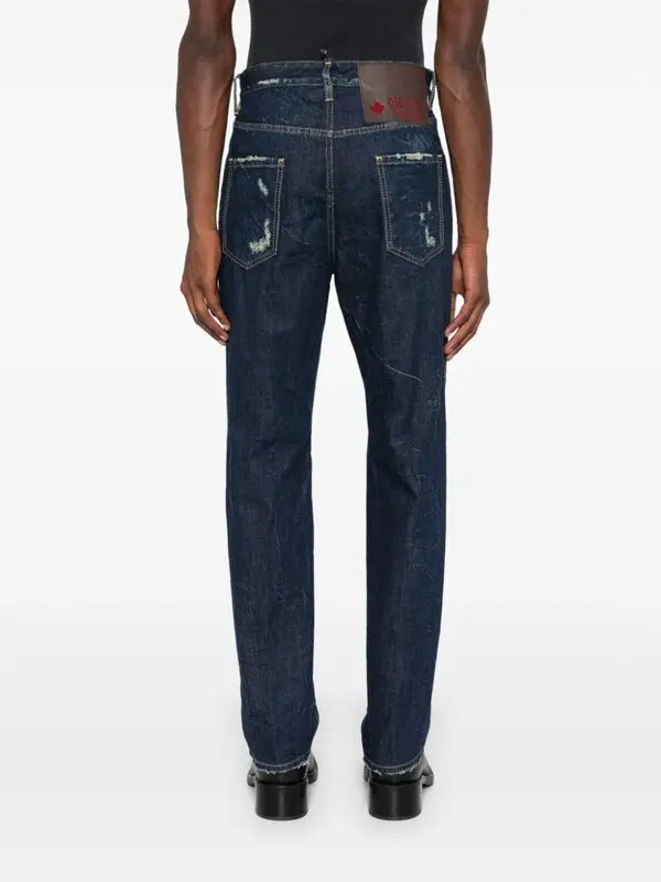 Dsquared2 Distressed Straight Leg Jeans