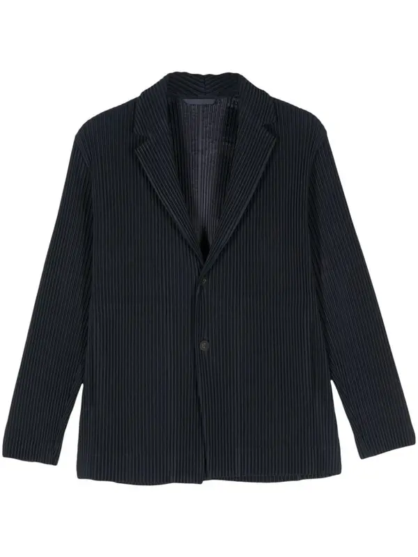 Issey Miyake Plissé-effect Blazer - Blue