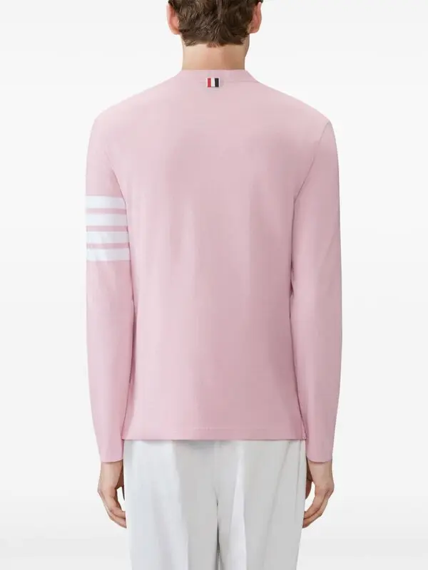 Thom Browne Three-stripe Long-sleeved T-shirt - Pink
