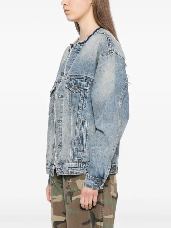 R13 Collarless Trucker Jacket