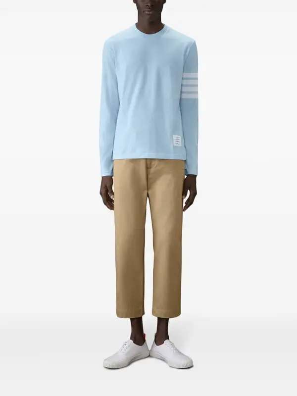 Thom Browne Three-stripe Long-sleeved T-shirt