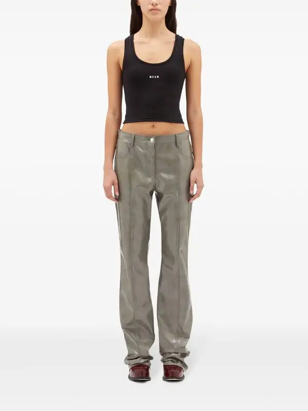 MSGM Glossy-finish Straight-leg Trousers